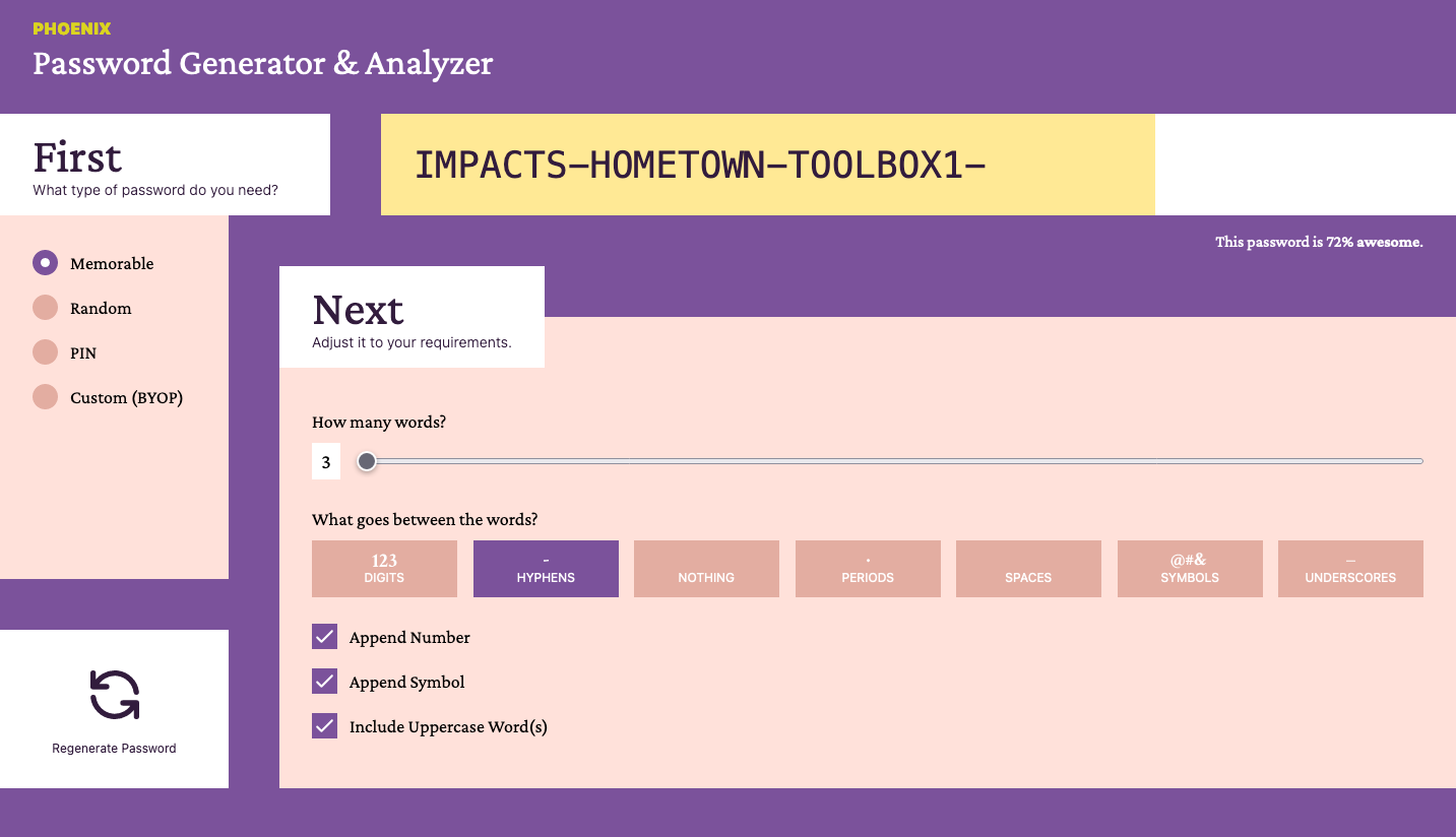 Password Generator & Analyzer · Genevieve Curry